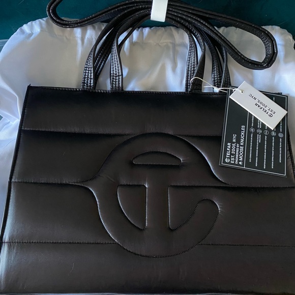 Telfar | Bags | Nwt Rare Telfar Medium Moose Knuckles Puff Black ...